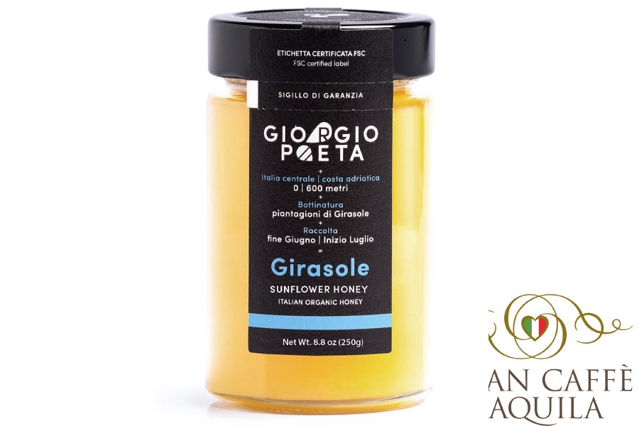ORGANIC ITALIAN SUNFLOWER HONEY --GIRASOLE-- GIORGIO POETA (8.8oz/250g ...